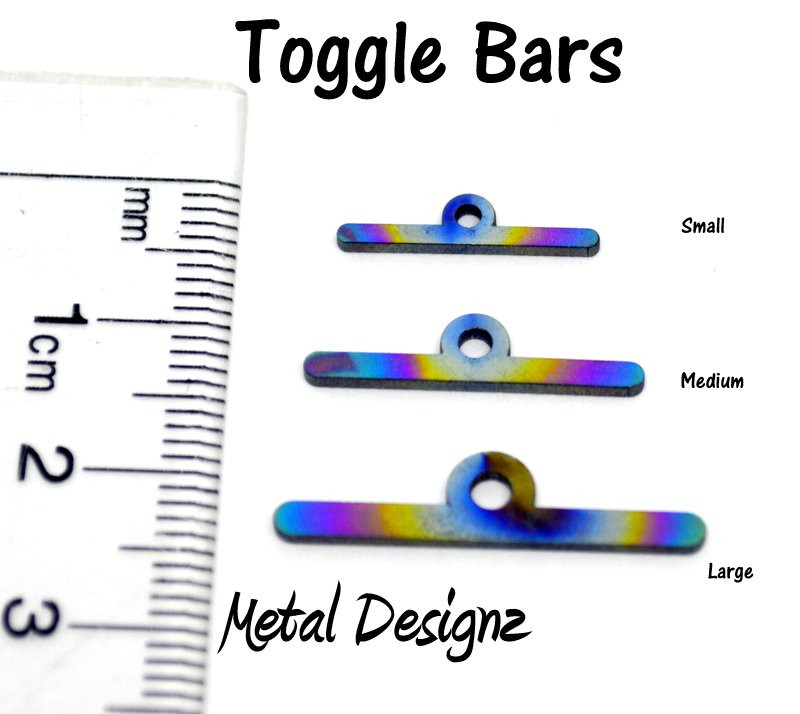 Laser Cut Titanium Toggle Bars - 3 sizes - Anodized - Sold Each - Metal ...
