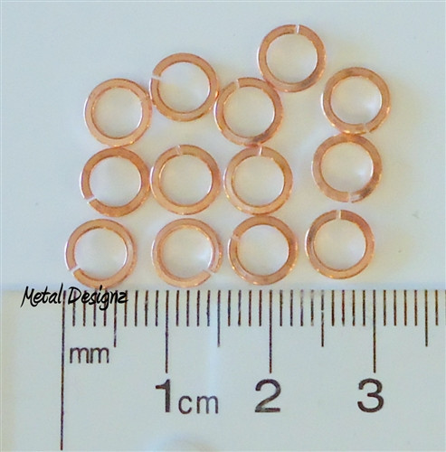 Square Copper Jump Rings 18 Gauge 3/16" id. - Metal Designz