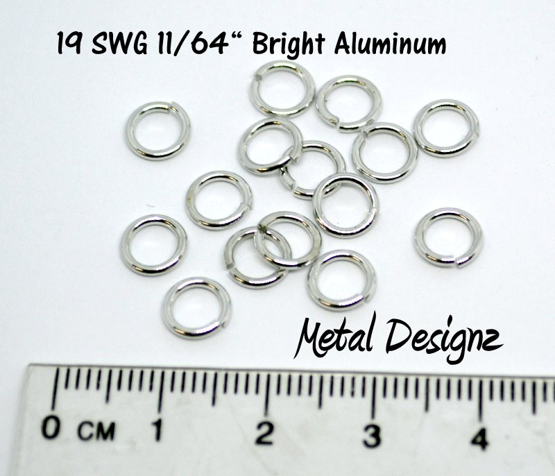 Jump Rings - Bright Aluminum - 19 SWG Gauge - Metal Designz