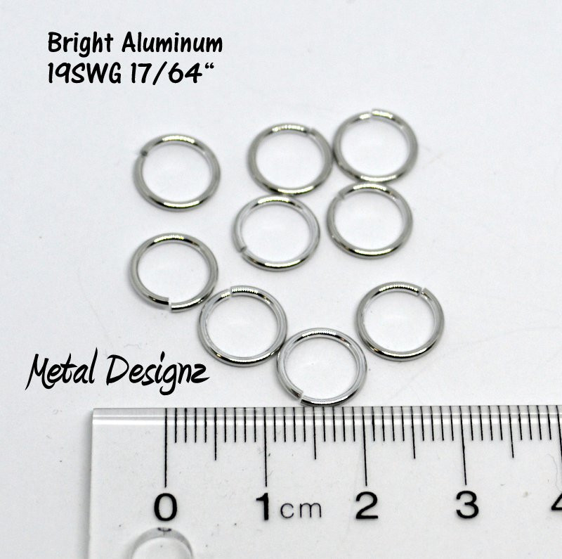 Jump Rings - Bright Aluminum - 19 SWG Gauge - Metal Designz