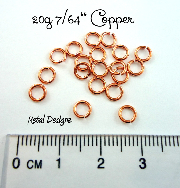 Copper Jump Rings 20 Gauge 7/64" id. - Metal Designz