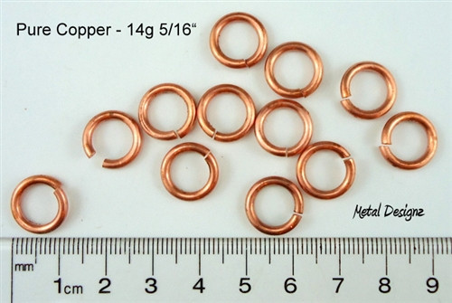 Copper Jump Rings 14 Gauge 5/16" id. - Metal Designz
