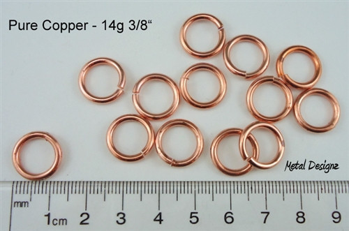 Copper Jump Rings 14 Gauge 3/8" id - Metal Designz