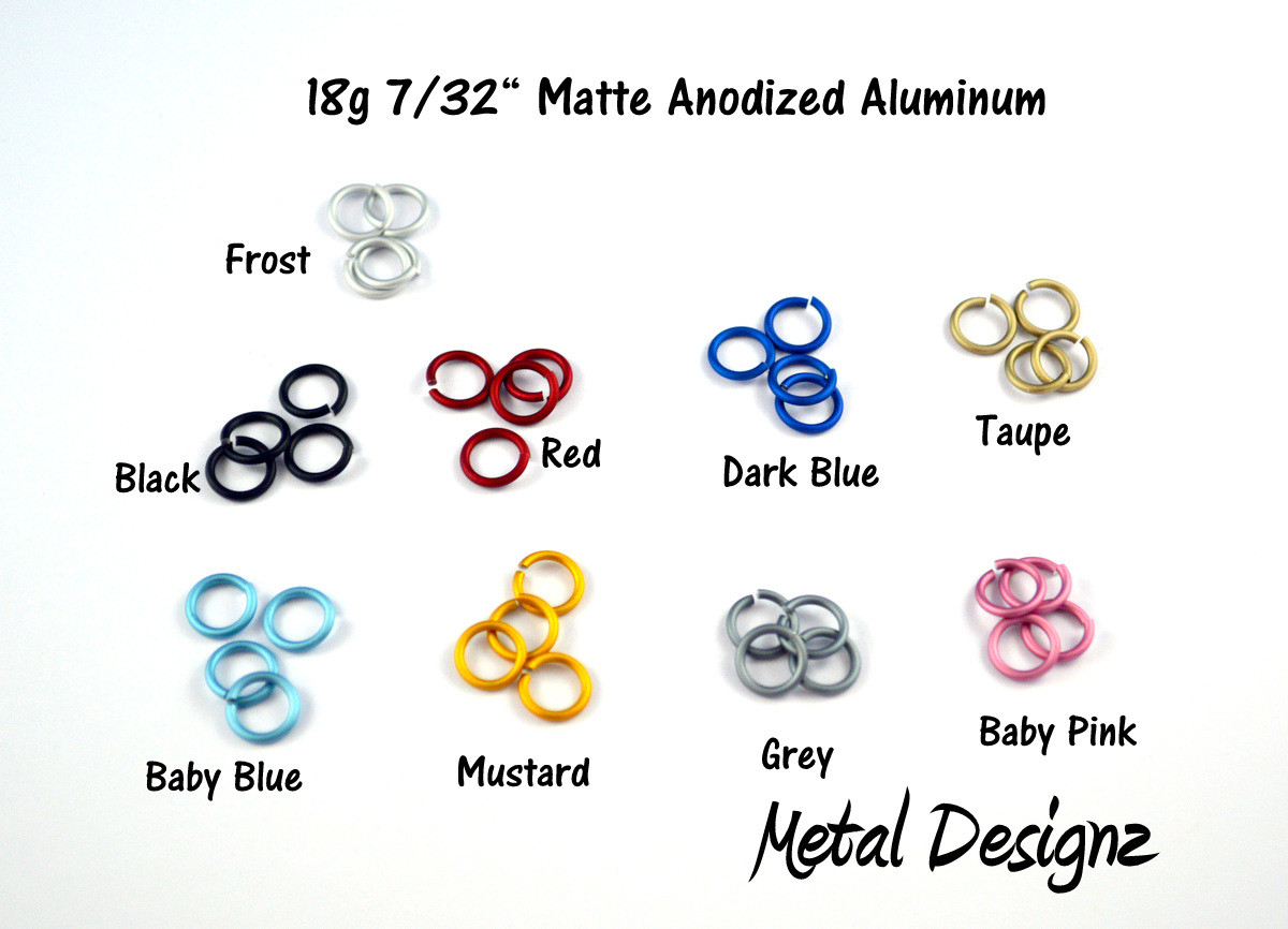 Jump Rings - Anodized Aluminum - 18 SWG Gauge - Metal Designz