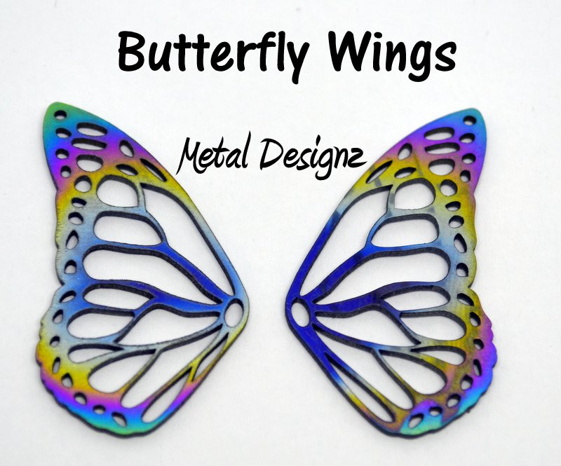 Laser Cut Titanium Angel Wings - Sold by pair - Metal Designz