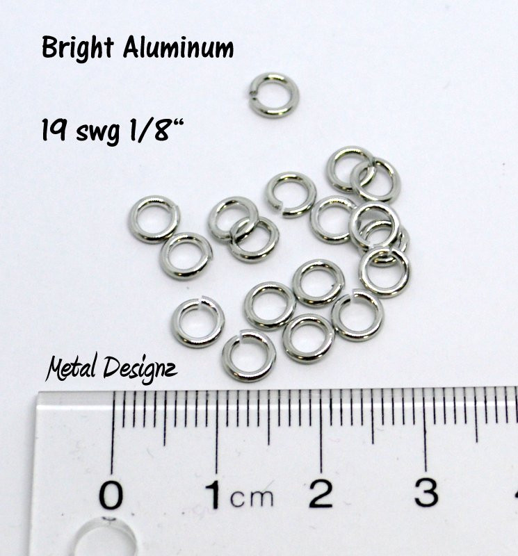 Jump Rings - Bright Aluminum - 19 SWG Gauge - Metal Designz