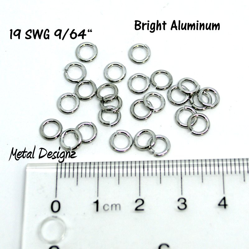 Jump Rings - Bright Aluminum - 19 SWG Gauge - Metal Designz