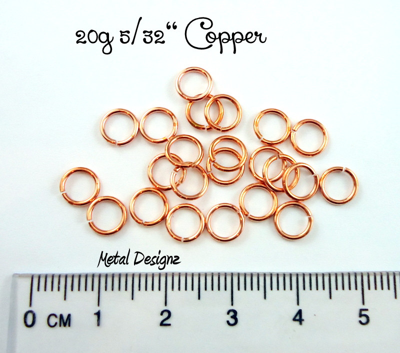 Copper Jump Rings 20 Gauge 5/32" id. - Metal Designz