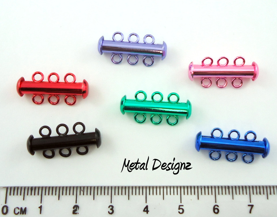 12mm Round Toggle Clasp - Bright Colour Options - Metal Designz