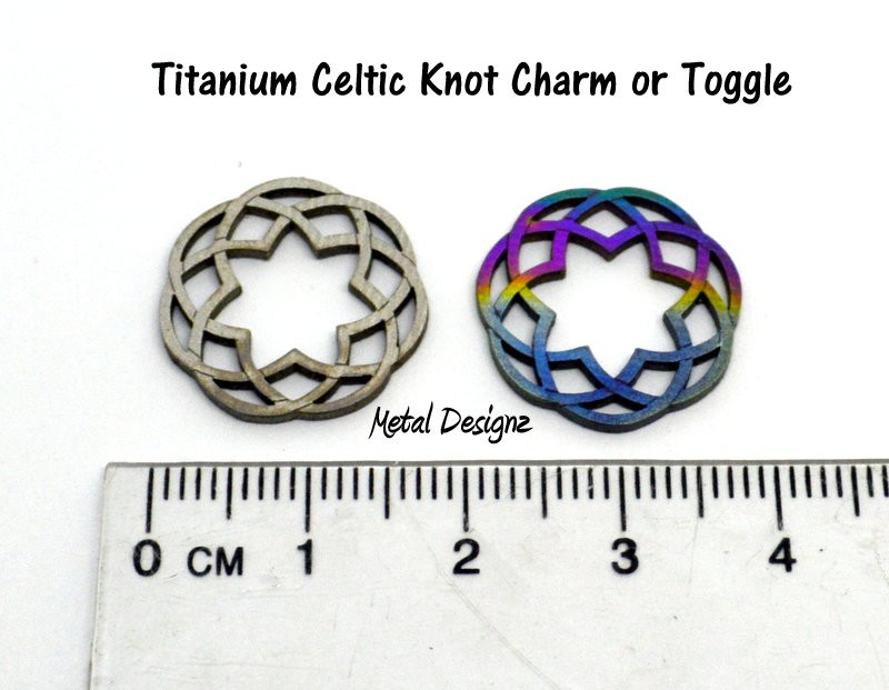 Laser Cut Titanium Toggle or Charm Findings - Celtic Knot - Metal Designz