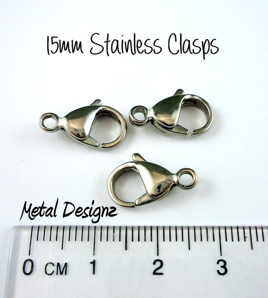 Stainless Steel Clasp 15mm - Metal Designz
