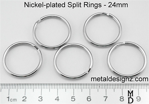 Nickel-plated 24mm Split Rings - Metal Designz