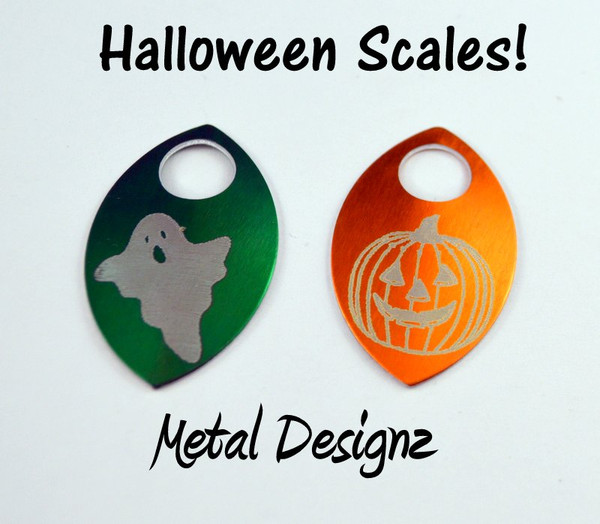 Pumpkin Scale Engraved Anodized Aluminum Large Scales - Metal Designz