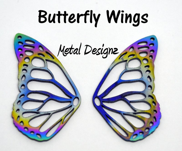 Laser Cut Titanium Butterfly Wings - Sold per pair - Metal Designz