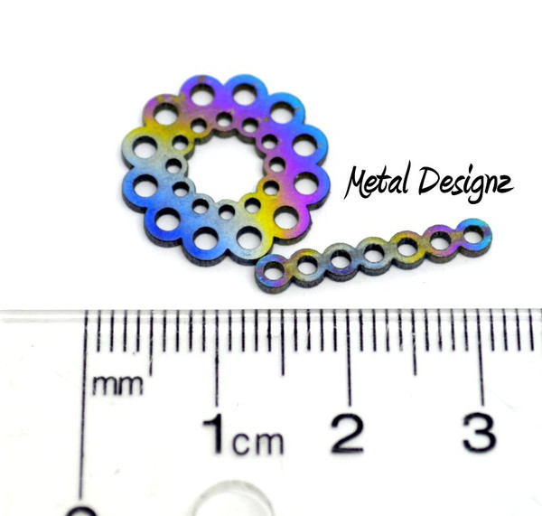 Laser Cut Titanium Toggle - Lacy Circle - Metal Designz