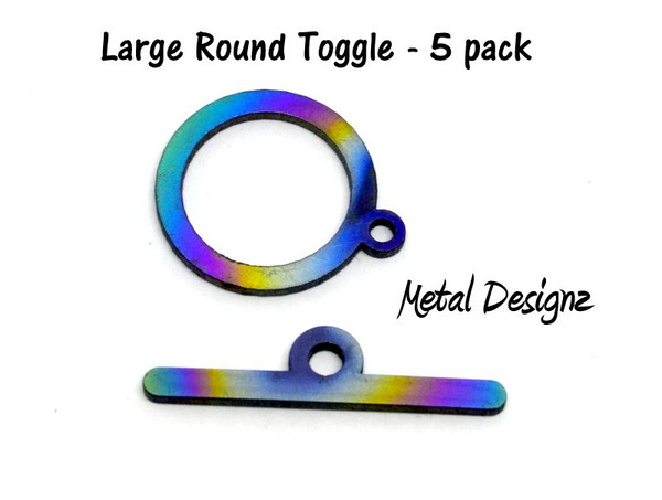 Laser Cut Titanium Toggle pack -5 pack of large Round Toggles - Metal ...