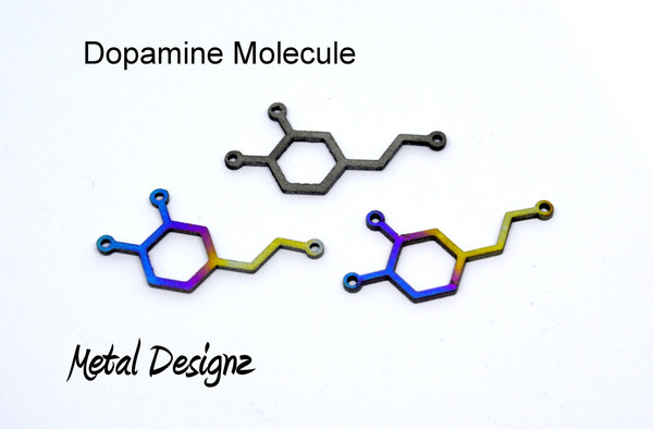 Laser Cut Titanium Toggle or Charm Findings - Dopamine Molecule - Metal ...
