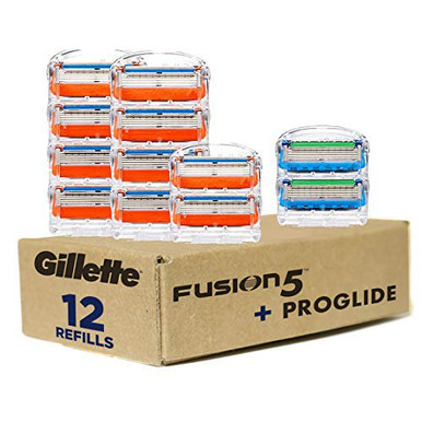 Gillette Fusion5 12 Count, 10 Fusion5 Cartridges + 2 ProGlide Cartridges