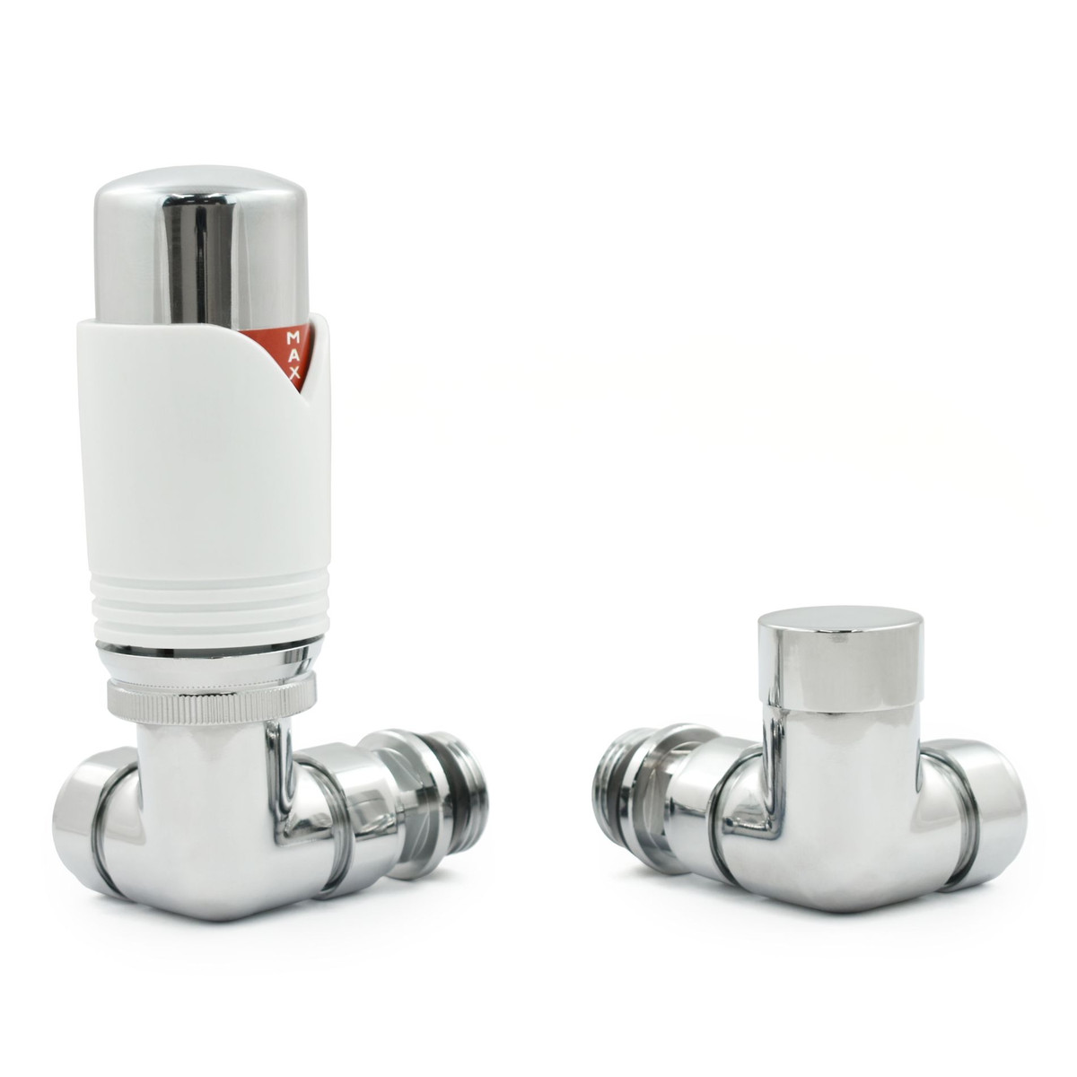 Ramone Modern TRV Corner White Thermostatic Radiator Valves