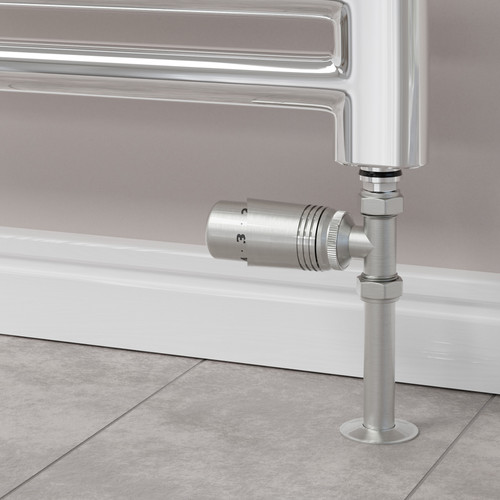 Duran Modern TRV Straight Brushed Satin Nickel Thermostatic Radiator Valves