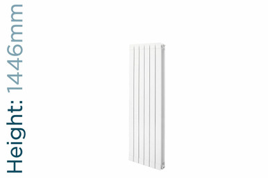 Trade Essentials Aluminium Designer White Vertical Radiator H1446mm X ...