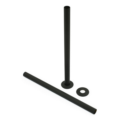 Radiator Pipe Sleeves 300mm long - Satin Black (Pair) - ColumnRadiators4u