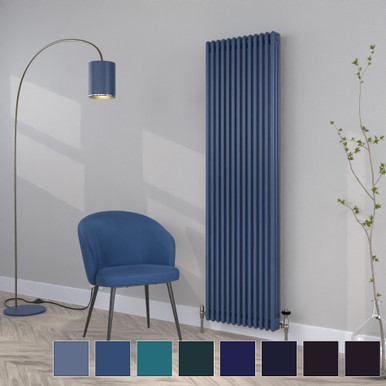 Classic Blue 3 Column Vertical Radiator H1800mm x W300mm