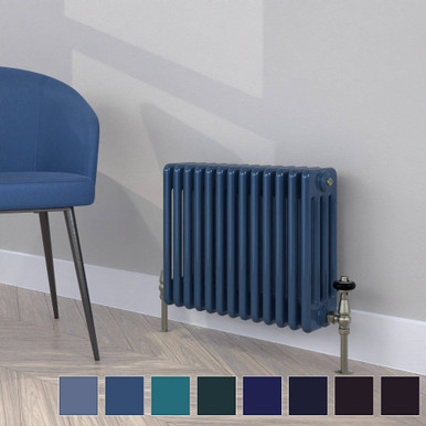 Classic Blue 4 Column Radiator H400mm x W990mm