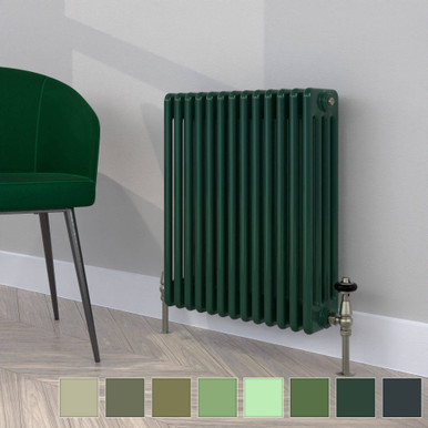 Classic Green 4 Column Radiator H600mm x W622mm
