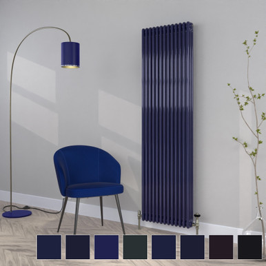 Classic Navy 3 Column Vertical Radiator H1800mm x W300mm