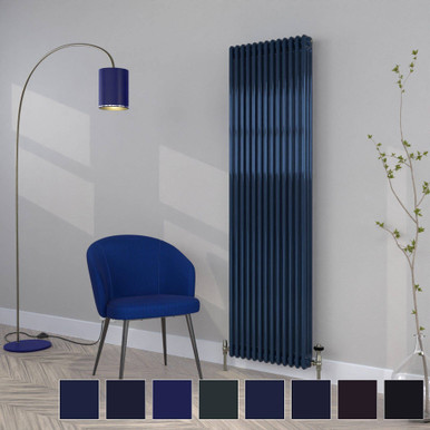 Classic Navy 3 Column Vertical Radiator H1800mm x W392mm