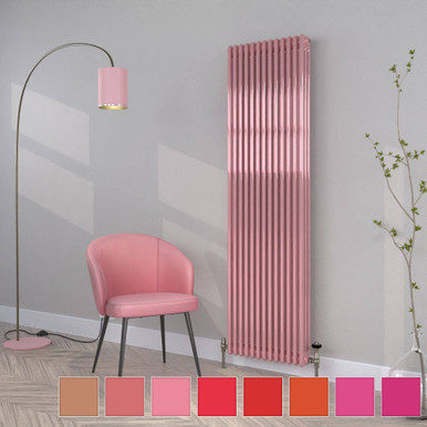 Classic Pink 3 Column Vertical Radiator H1800mm x W392mm