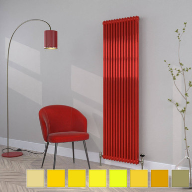 Classic Red 2 Column Vertical Radiator H1800mm x W392mm