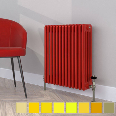 Classic Red 4 Column Radiator H600mm x W622mm