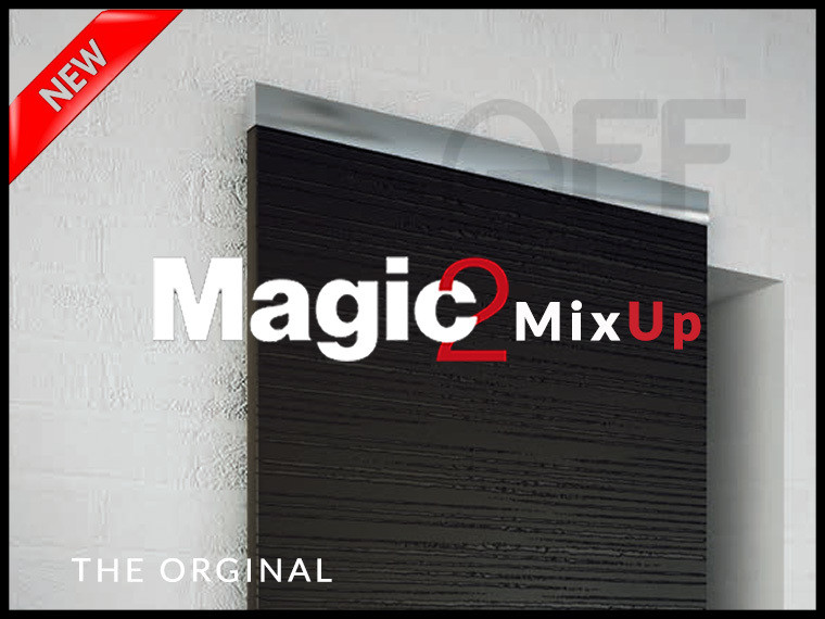 Magic 2 - Wall Mounted, Concealed sliding system for wood door