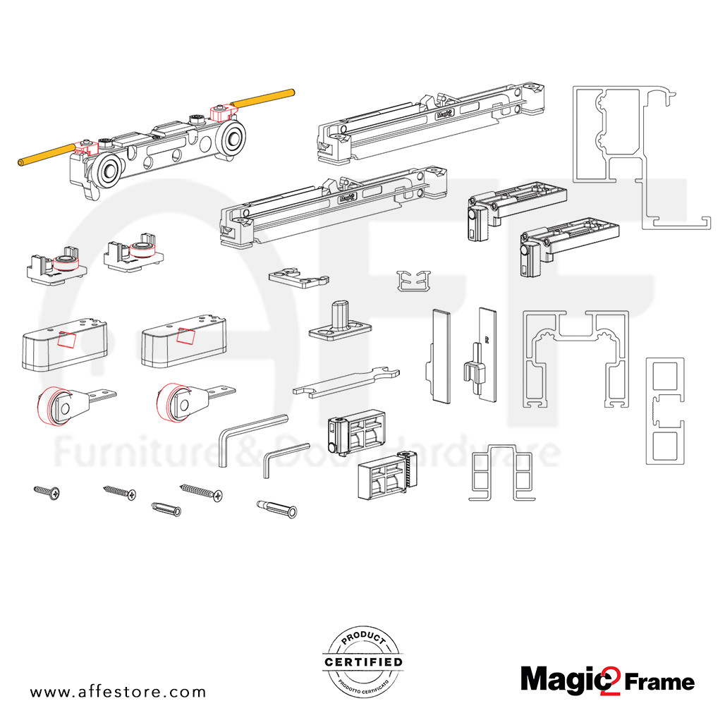 Magic 2 Frame 1100 - Concealed sliding system with aluminum frame 43" x ...