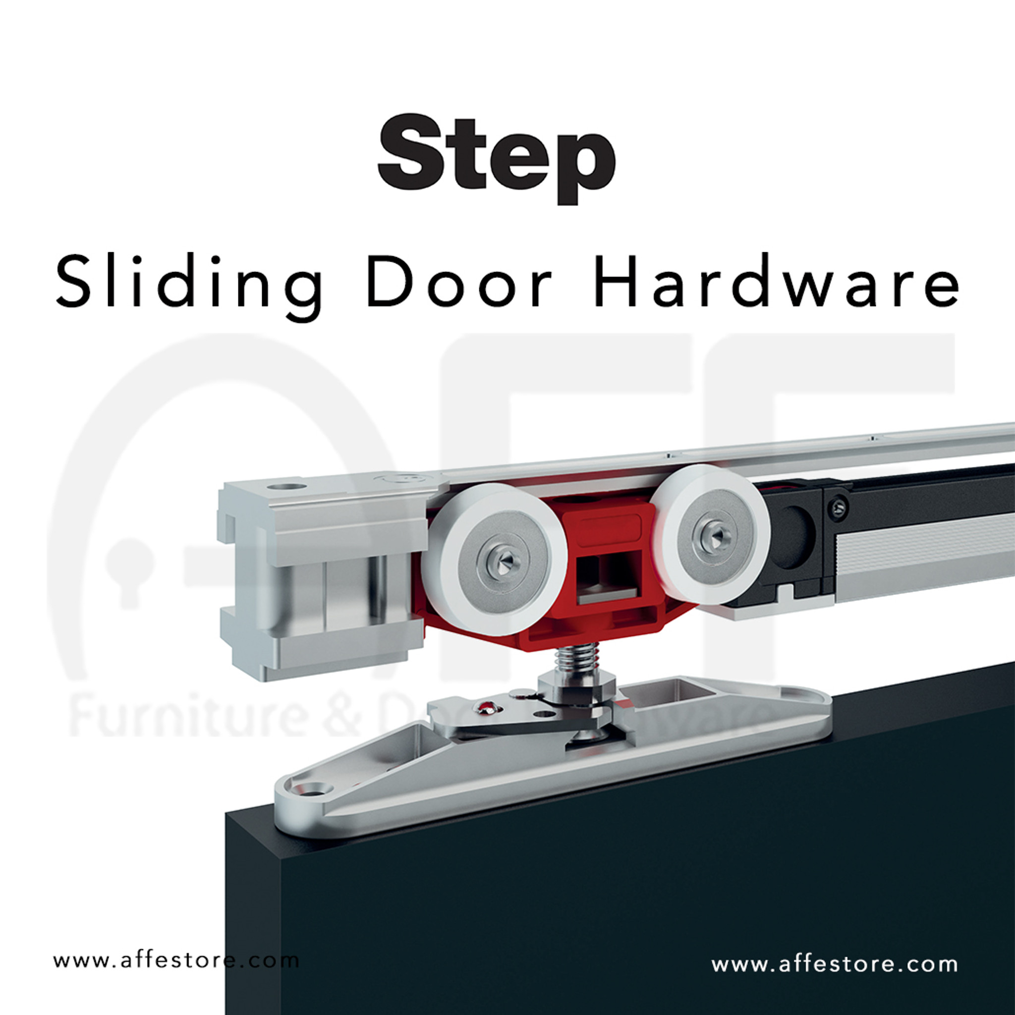 STEP No. K.080.4.2.C Marine Grade Fitting Set for sliding wood door, up ...
