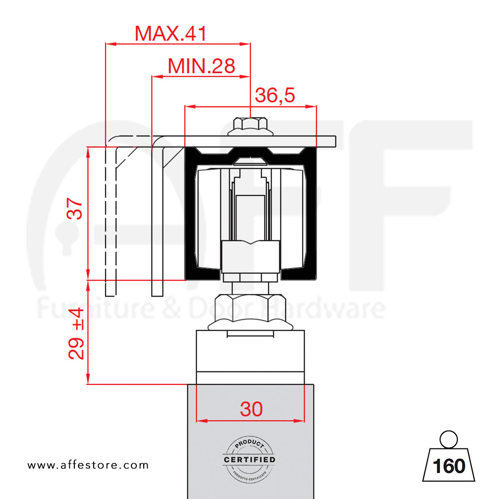 Single Upper Track No. 8000.01160 - Raw Finish