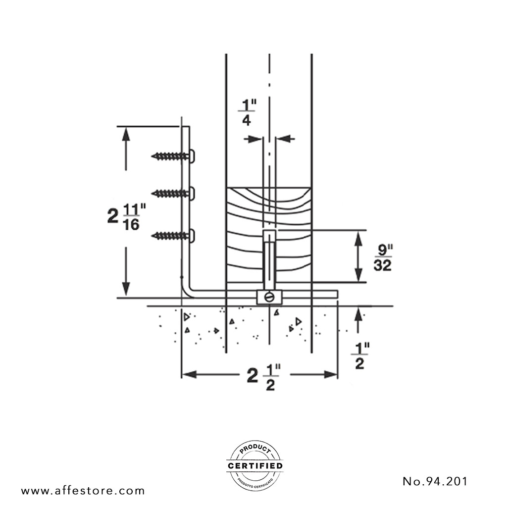 Adjustable Wall Mounted Bottom Guide No. 94.201 + U Shape Guide 8230.00705