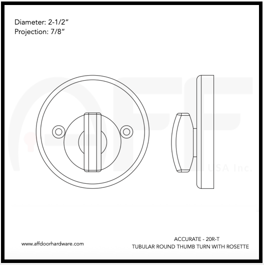 Accurate No. 20R-T Tubular Round Thumb Turn with Rosette