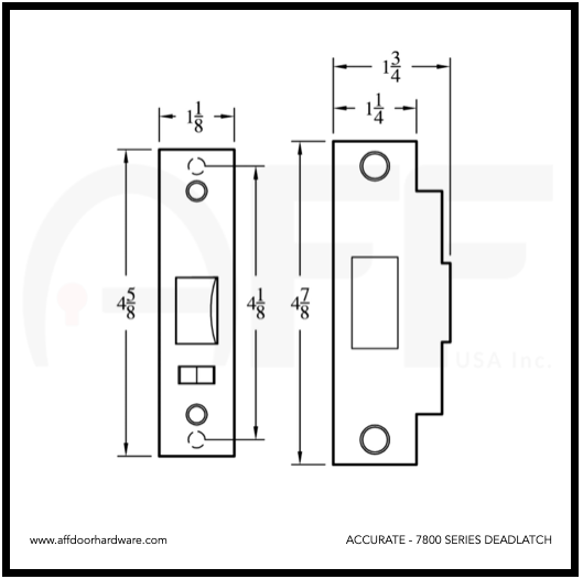 H7805-1/4 By key either side, handle inside. Latch bolt held retracted ...