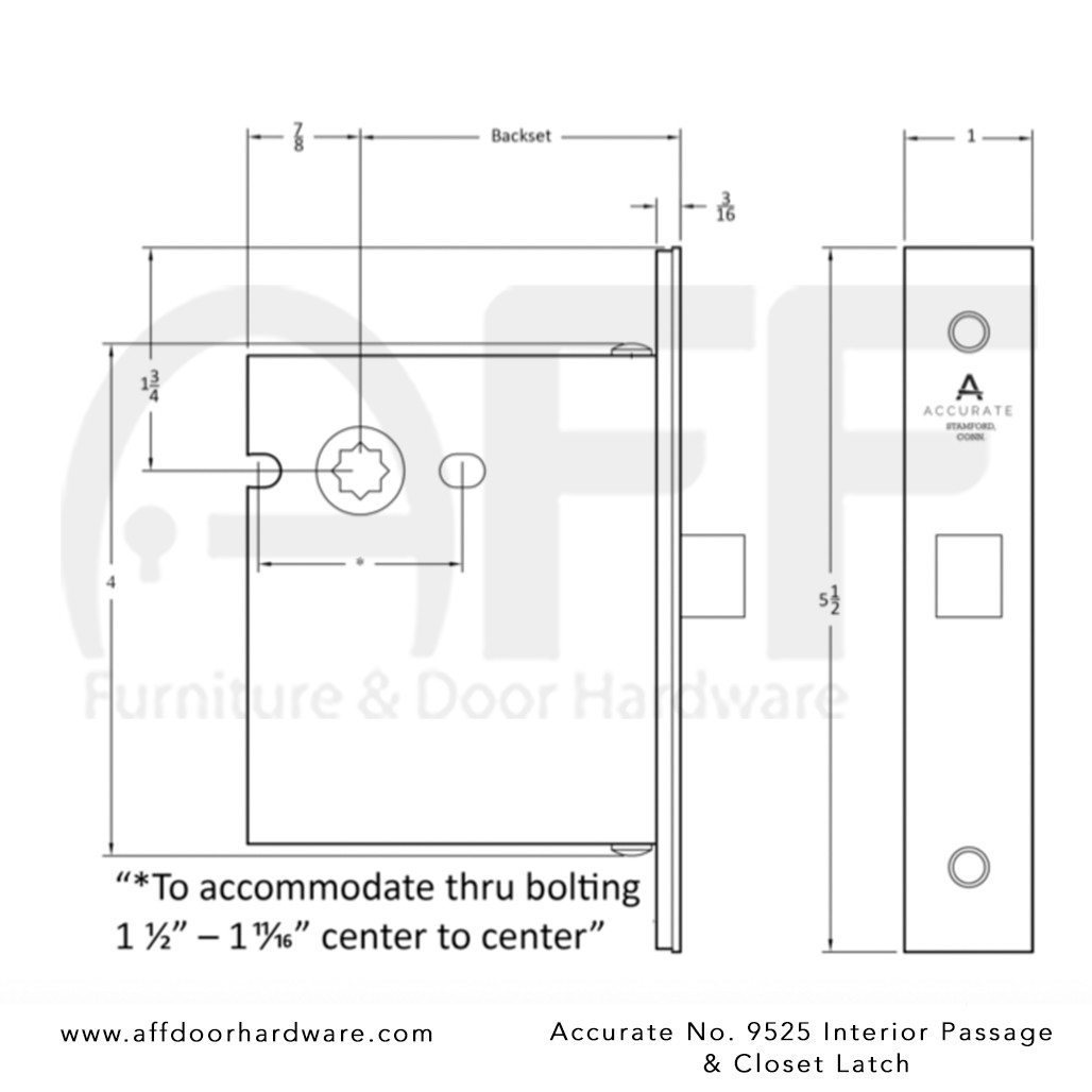 Accurate No. AC9525 Interior Passage & Closet Latch