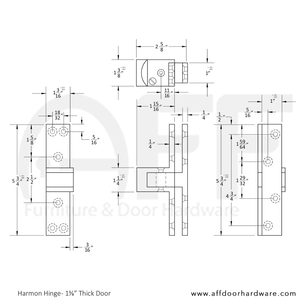 Harmon Hinge 1-3/8" Classic Version