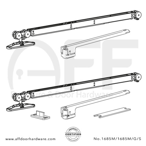 STEP 1685M1685M/G/S Fitting Set for sliding wood door, up to 264lbs/120kg