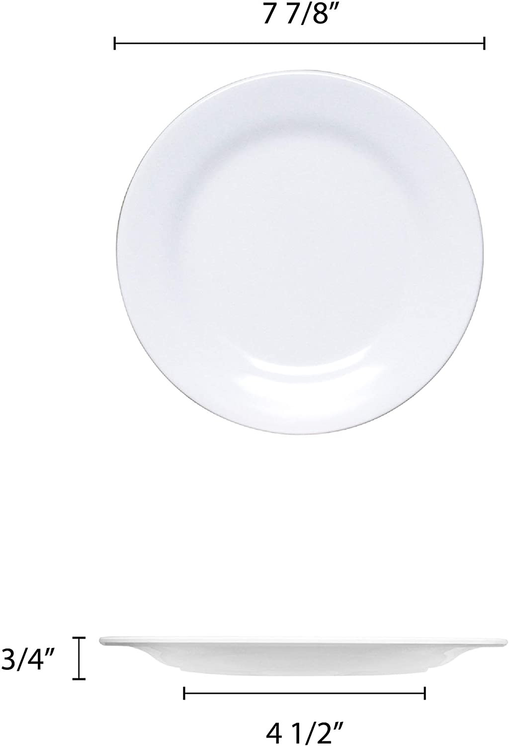 Thunder Group 1006TW Imperial 6" White Wide Rim Round Melamine Plate ...