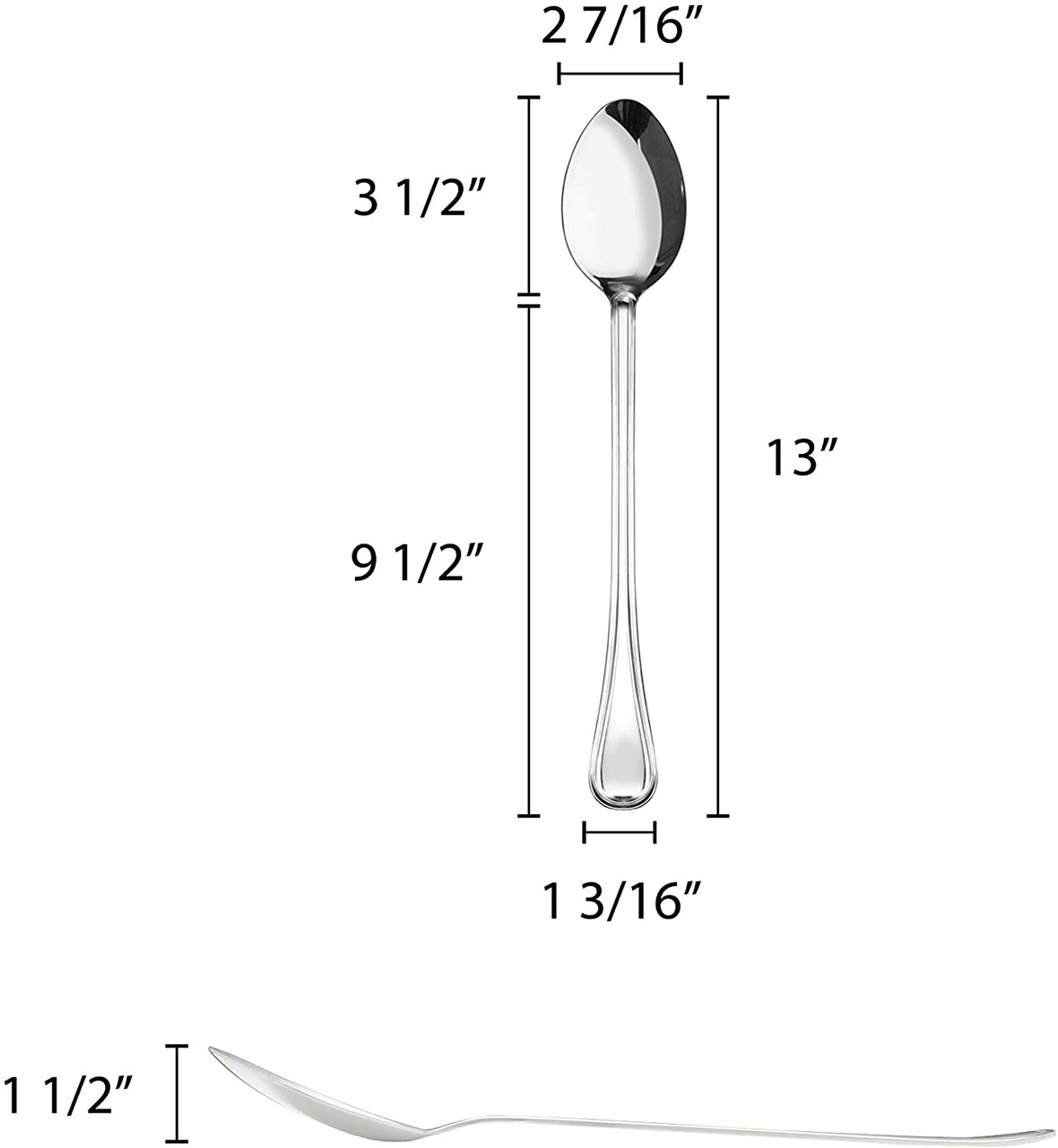 LUXOR 13" Extra Heavy Weight Solid Serving Spoon | SparrowFoodSolutions.com
