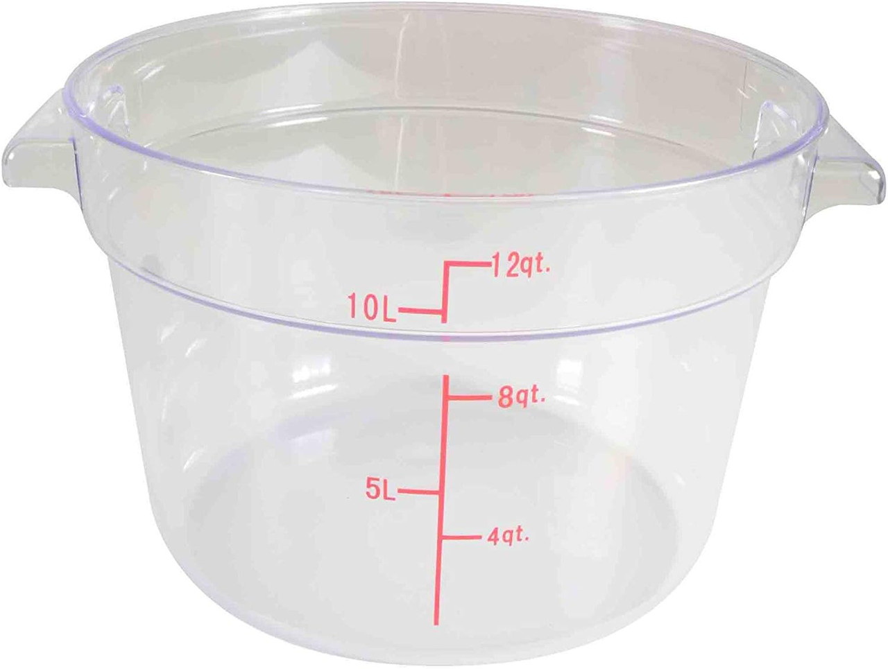 12 Quart Round Food Storage Container w/ Red Gradations
