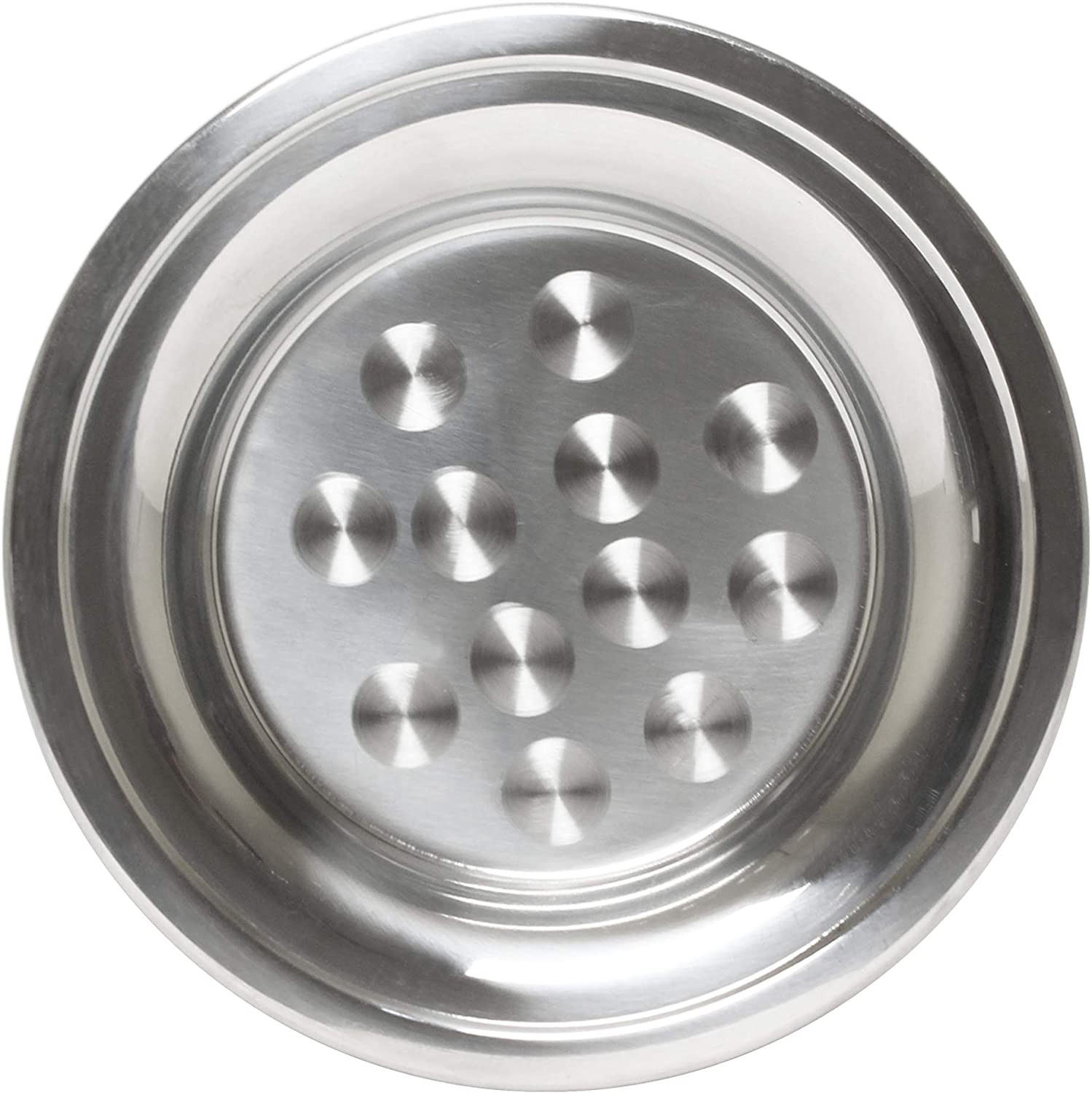 12.5" Stainless Steel Round 4 Compartment Tray | SparrowFoodSolutions.com