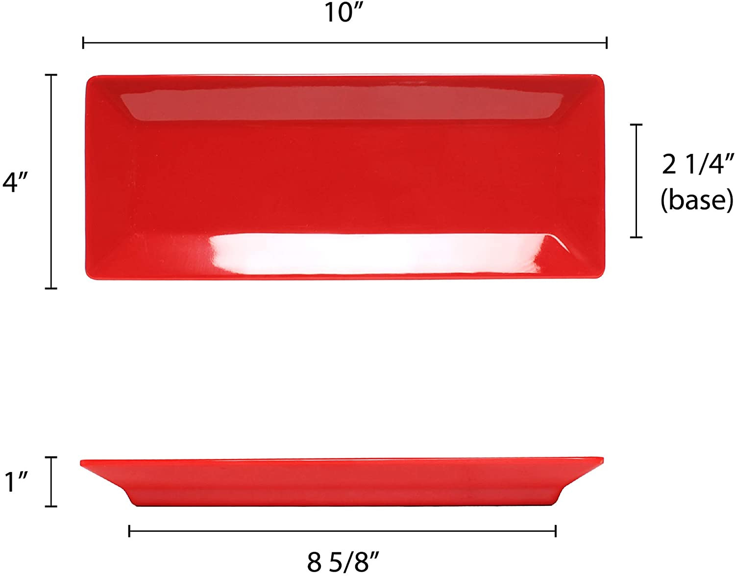 Thunder Group 29110WT Classic White 10.25" x 4" Rectangular Melamine Plate