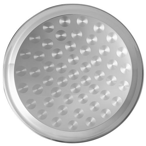 14" Round Stainless Steel Narrow Rim Serving Tray ...